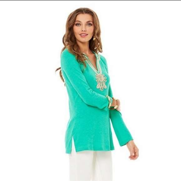 Lilly Pulitzer | Tops | Lilly Pulitzer Emerson Embroidered Cotton Tunic ...